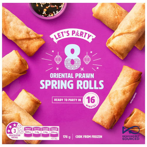 Oriental Prawn Spring Rolls 8 Pack 160g